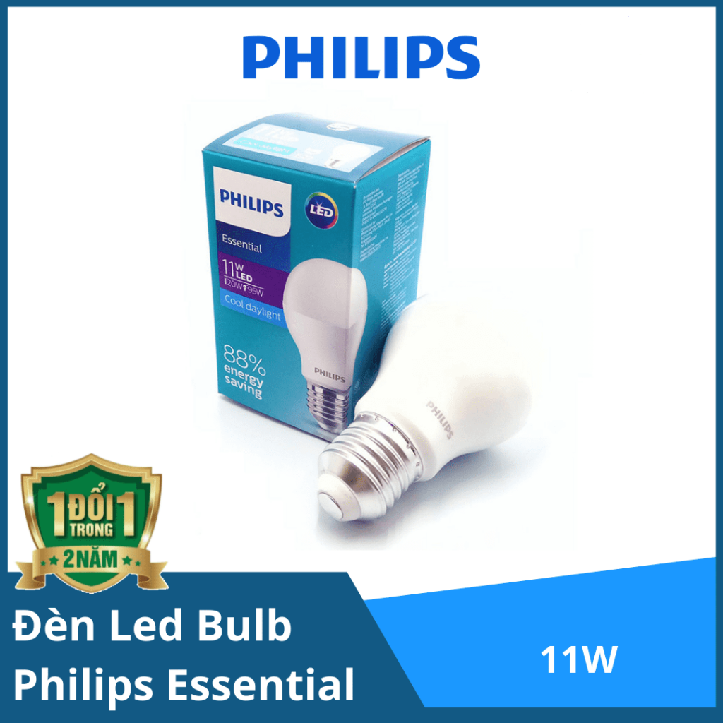 ĐÈN LED BULB PHILIPS ESSENTIAL 11W E27 A60 - CHUYÊN PHÂN PHỐI CHÍNH ...